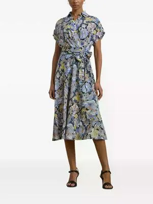 Ralph Lauren Floral-print Wrap-style Dress - Blue