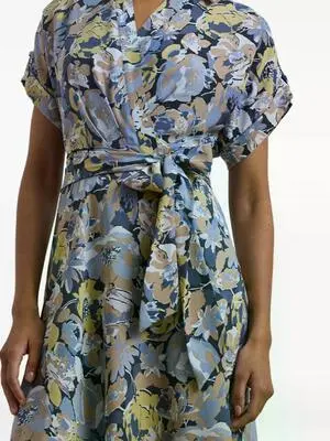 Ralph Lauren Floral-print Wrap-style Dress - Blue