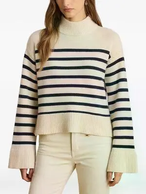 Ralph Lauren Striped Mock-neck Sweater - Neutrals