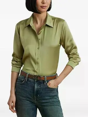 Women's Button-Up Satin Shirts