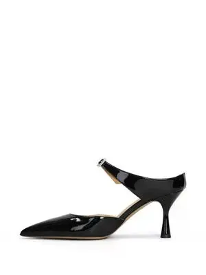 FRATELLI RUSSO Crystal-embellished Patent-leather Pumps - Black