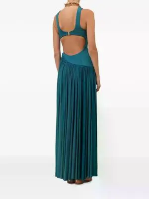 Zimmermann Luna Asymmetrical Pleated Dress - Blue