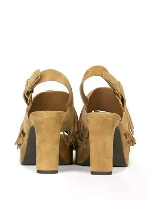 Ash Oprah Fringed Suede Sandals - Neutrals