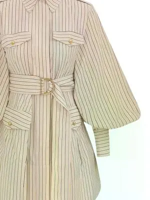 Zimmermann Memento Utility Striped Belted-waist Mini Dress