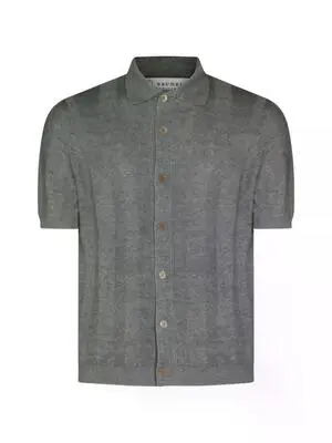 Brunello Cucinelli Ribbed-knit Short-sleeve Shirt - Grey