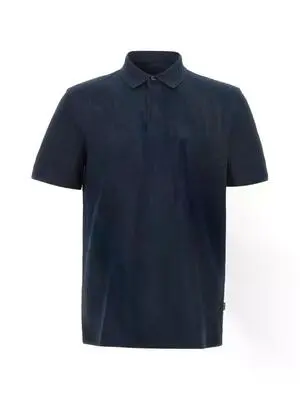 BOSS Checked Jacquard-texture Polo Shirt - Blue