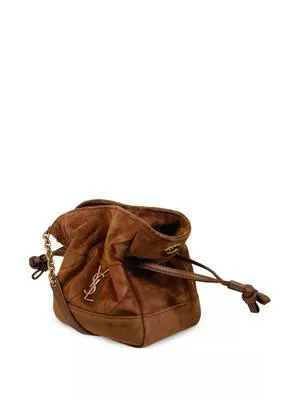 Saint Laurent Quilted Suede Cross Body Bag - Brown