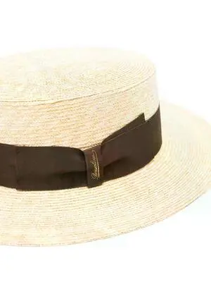 Borsalino Grosgrain-trim Boater Hat