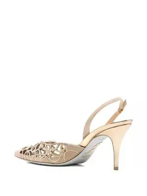 Rene Caovilla Eden Crystal-embellished Laser-cut Pumps
