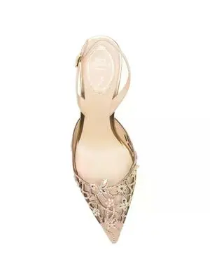 Rene Caovilla Eden Crystal-embellished Laser-cut Pumps