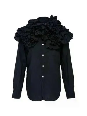 Comme Des Garçons Ruffled Long-sleeve Shirt - Black