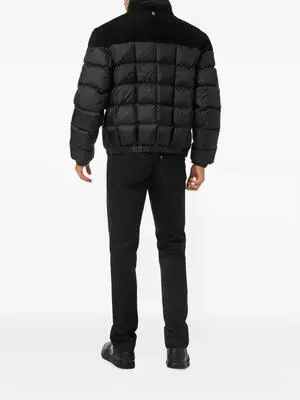 BILLIONAIRE Quilted Suede-panel Puffer Jacket - Black