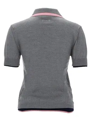 MSGM Polo In Wool With Double Border