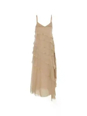 Antonelli Firenze Silk Ruffled Maxi Dress