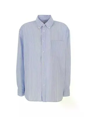 DUNST Striped Button-down Shirt - Blue