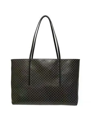 Calvin Klein Monogram-pattern Tote Bag With Logo Plaque - Black