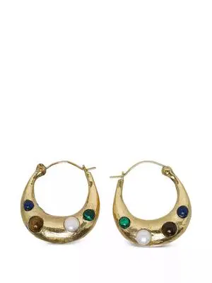 ALEMAIS Jem Multi-stone Hoop Earrings - Gold