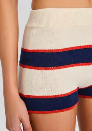 SEROYA Kel Knit Hot Short - Eggshell Stripe