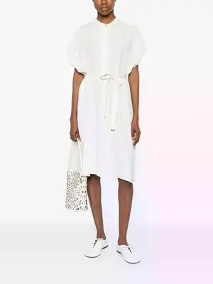Herno Band-collar Midi Dress - White