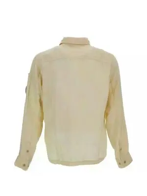 C.P. COMPANY Linen Long-sleeve Button Lens Shirt