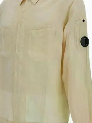 C.P. COMPANY Linen Long-sleeve Button Lens Shirt