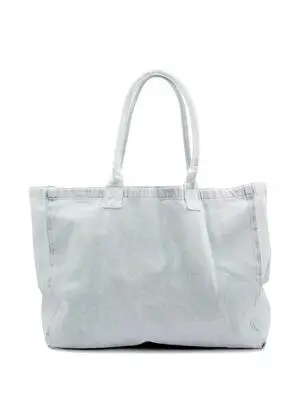 ANINE BING Logo Cotton Tote Bag - Blue