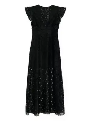 Cynthia Rowley Blooming Lace Halter Midi Dress In Black | Editorialist