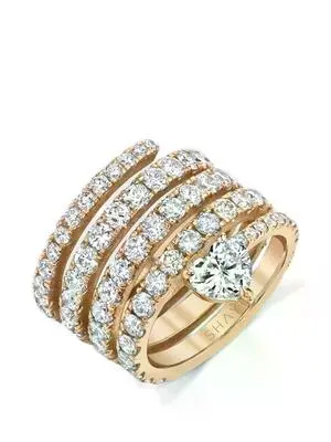 Shay Diamond & Gold Heart Ring - Pink