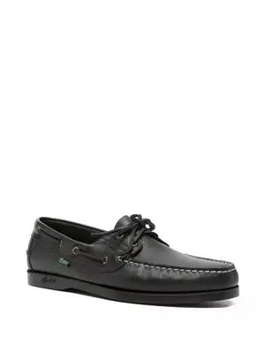Paraboot Barth Leather Boat Shoes - Black