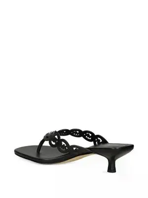 Michael Kors Logo Kitten Heel Sandals - Black