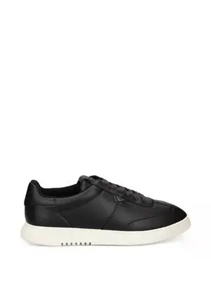Emporio Armani Leather Sneakers With Logo Plaque