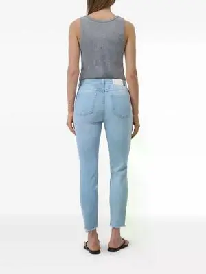 Closed Skinny Pusher Frayed-hem Jeans - Blue