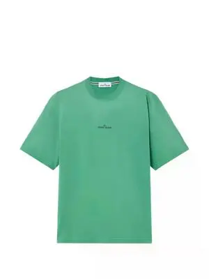 Stone Island Lab-print Cotton T-shirt - Green