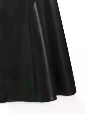 BOSS Faux-leather A-line Skirt With Seaming Details