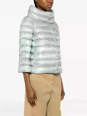 Herno Quilted Cropped-sleeve Jacket - Grey