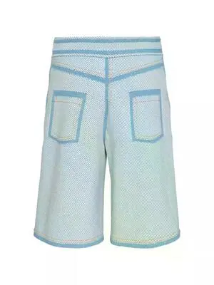 3.1 Phillip Lim Denim-print Wide Leg Shorts - Blue