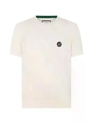 Philipp Plein Openwork Monogram T-shirt - Neutrals