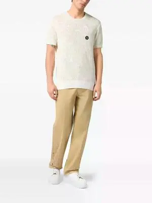 Philipp Plein Openwork Monogram T-shirt - Neutrals