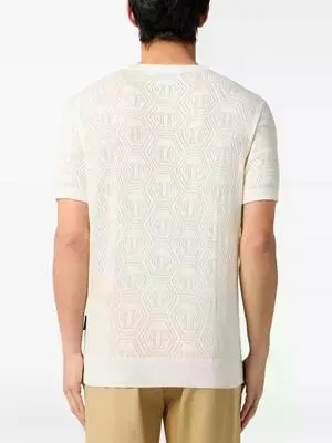 Philipp Plein Openwork Monogram T-shirt - Neutrals