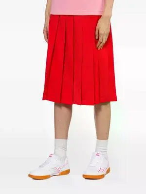 Comme Des Garçons Pleated Midi Skirt - White