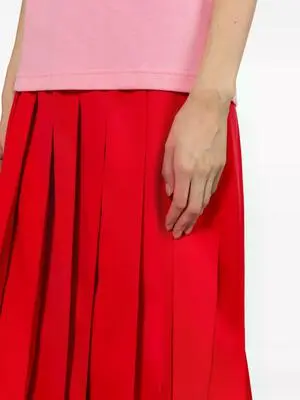 Comme Des Garçons Pleated Midi Skirt - White