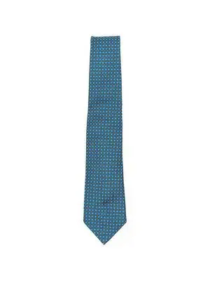 Kiton Geometric-pattern Neck Tie - Blue