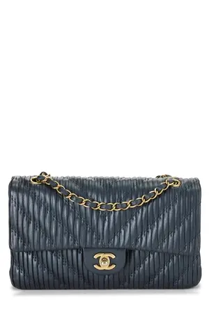 Chanel Chevron Pleated Flap Bag Medium