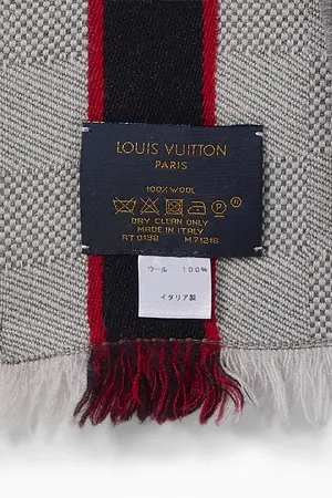 LOUIS VUITTON Damier Echarge Messager Wool Scarf - Grey