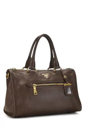 Prada Vitello Daino Convertible Zip Handbag