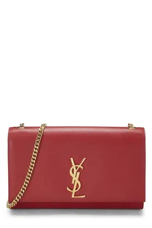 Saint Laurent Grainy Calfskin Kate - Red