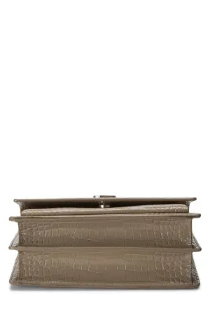 Saint Laurent Sunset Embossed Leather Shoulder Bag - Beige