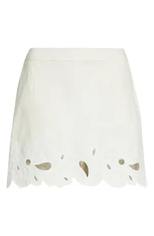 Cinq À Sept Paisley Bloom Embroidered Miniskirt - Cream/white