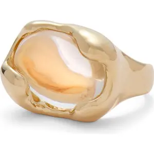 Lady Grey Quartz Cove Band Ring - Gold