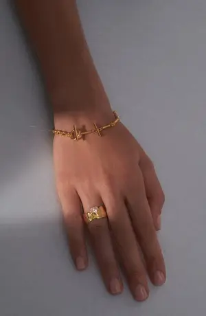 Lady Grey Cubic Zirconia Drift Ring - Gold